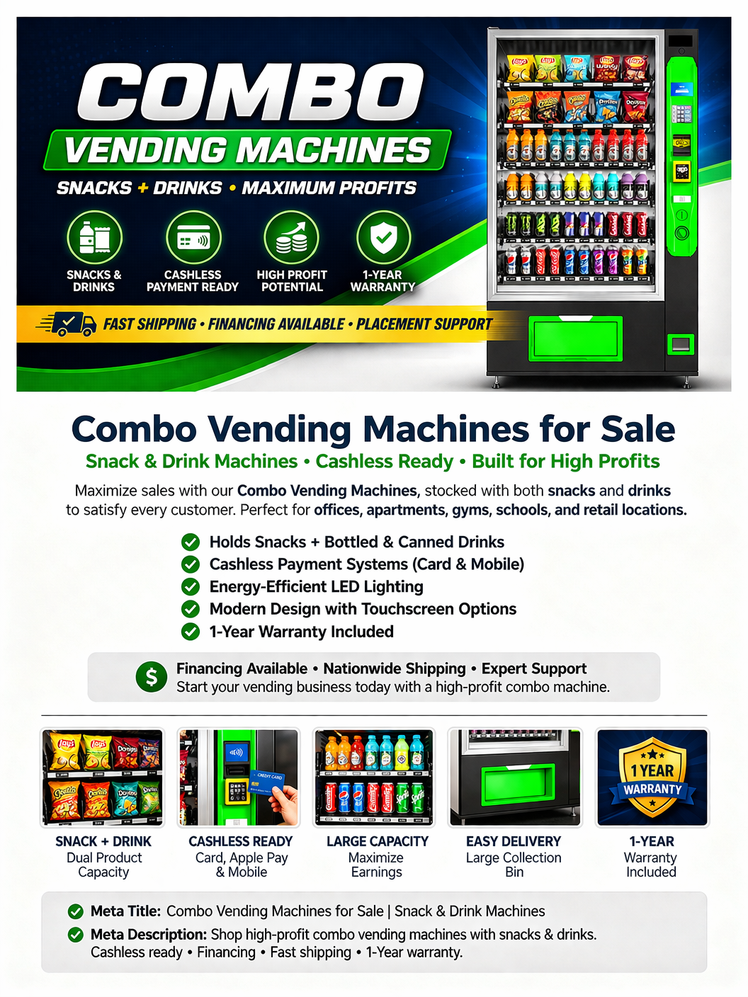 Combo Vending Machines for Sale | Snack & Drink Machines